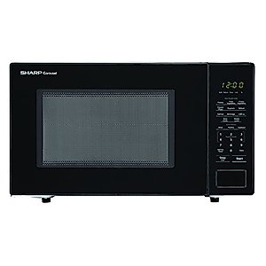 SHARP Black Carousel Cu. Ft. 1000W Countertop Microwave Oven (ISTA 6 Packaging), 1.1 Cubic Foot, 1000 Watts