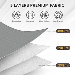 BALEINE 6 Pack Clothes Storage Bags, 24 Gallon Storage Containers with Reinforced Handle Sturdy Zipper, Closet Storage for Blanket Comforter Pillow Bedding (Grey, 6 Pack)