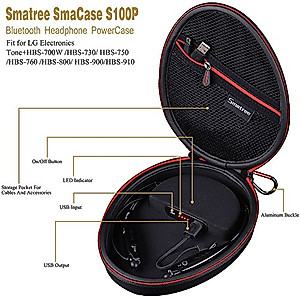 Smatree Charging Case Compatible with LG Tone HBS-900 / HBS-760 / HBS-910 / HBS-750 / HBS-800 / HBS-1100 / HBS-730/HBS 920/HBS 930 Stereo Headset (Headphone NOT Included)