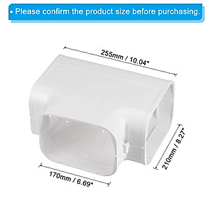 PATIKIL 6" PVC Decorative Line Cover, Tee Elbow Tubing Parts Accessories for Air Conditioner Central AC Heat Pump, White