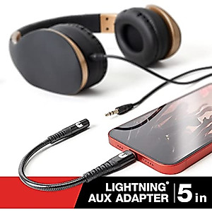 Cummins Lightning(R) Compatible Aux Cord Headphone to Mobile 5in Cable Headphone Jack DongleCMN4707