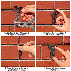 Zhitaoxun 20Pcs Brick Hook Clips,Steel Picture Hangers,Brick Hanger for Hanging Outdoors,Heavy Duty Brick Wall Hangers for 2-1/4 inches to 2-3/8 inches High Bricks (20)