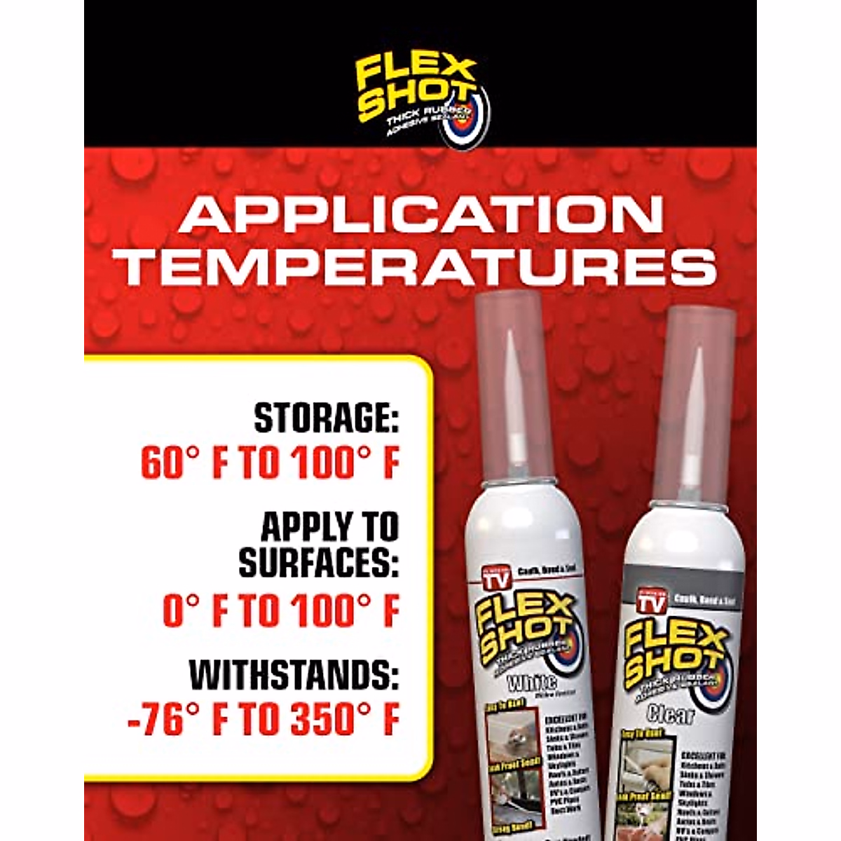 Flex Shot Rubber Adhesive Sealant Caulk, 8-oz, Clear