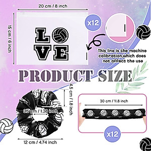 Juexica 36 Pcs Volleyball Team Gifts: 12 Bracelets, 12 Scrunchies, 12 Bags for Players and Volleyball Lovers