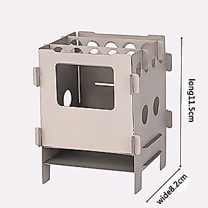 JAHH Simple Outdoor Camping Hiking Ultralight Titanium Wood Stove Multi-Fuels BBQ Stove