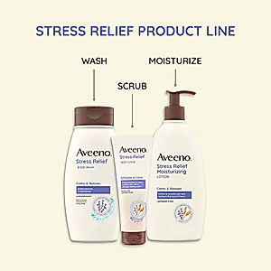 Aveeno Stress Relief Body Wash with Soothing Oat, Gently Cleanses and Moisturizes with Lavender Scent, Chamomile & Ylang-Ylang Essential Oils, Dye-Free & Soap-Free Calming Body Wash, 33 fl. oz