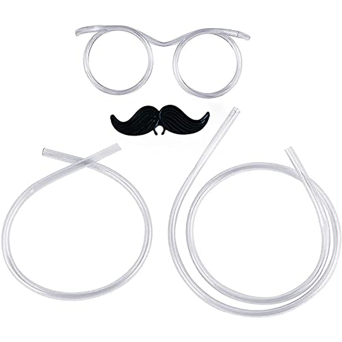 IXIGER Funny straw Glasses Flexible Drinking Straw Novelty Eyeglass Frame Bar Accessories for Birthdays,2PCS Transparent party straws,Bridal Showers,Party Supplies,Favors,Game Ideas…