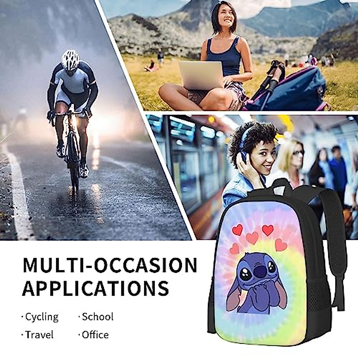 Stitch Backpack Cute Stitch Cartoon Character Unisex Laptop Backpack Adult Daypack Lightweight Backpack - Stitch Merch Bag Gifts