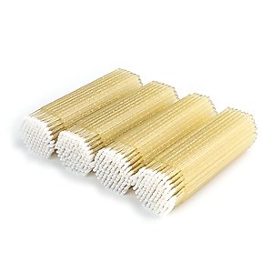 400PCS Crystal Micro Brush Applicator Disposable Micro Cotton Swabs for Eyelash Extensions Makeup Clean (Head Diameter: 2.0mm) (Gold)
