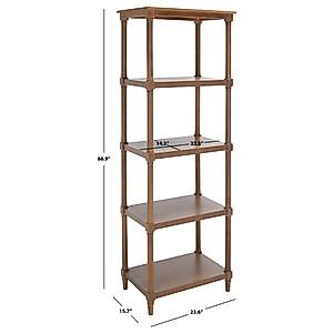 SAFAVIEH American Homes Collection Odessa Grey 5 Tier Bookcase |Sepia