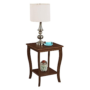 Convenience Concepts American Heritage Square End Table with Shelf, Espresso