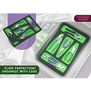 Polar Whale Tool Drawer Organizer Small Pliers Holder Insert Blue Black Durable Foam Tray 15 x 10 Inches 5 Pockets Holds 3 Small Pliers Up to 8 Inch Long Fits Craftsman Kobalt Milwaukee and More