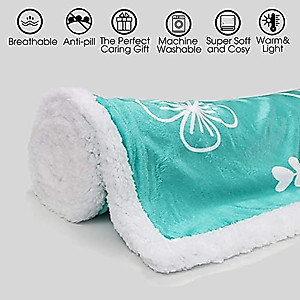 BLANKIEBLISS - Teal Sister Throw Blanket - Super Soft & Cozy Sherpa Fleece - Perfect Sister or in Law Birthday Gifts from Sister - Snuggly Hug Blankets 60x50