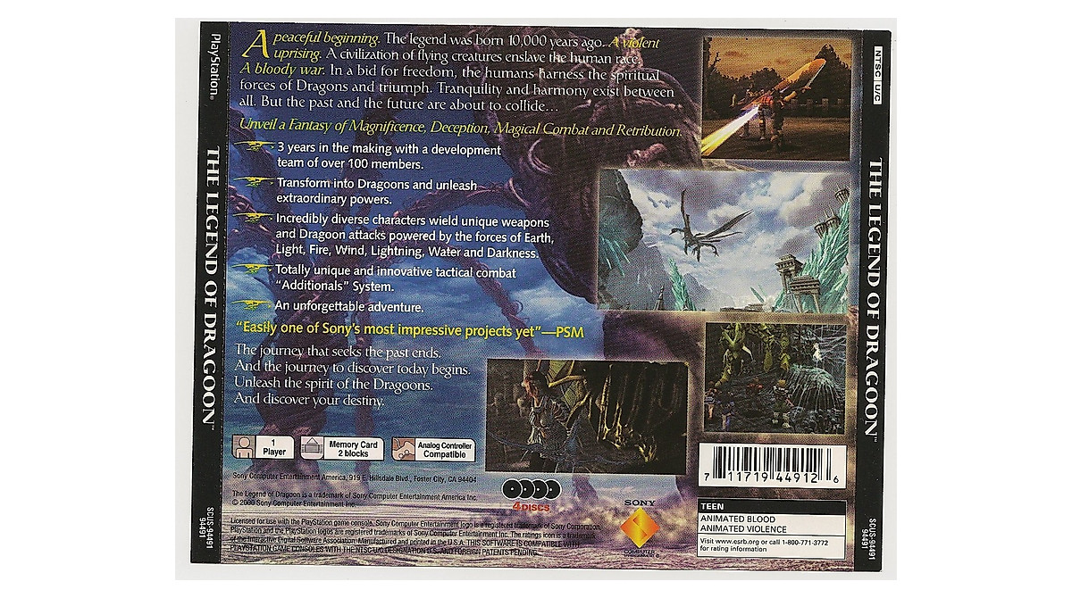 Legend of Dragoon PlayStation RPG - Classic Game for PSX