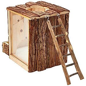 TRIXIE Large Wooden Digging Tower for Pet Hamster, 25 × 24 × 20 cm
