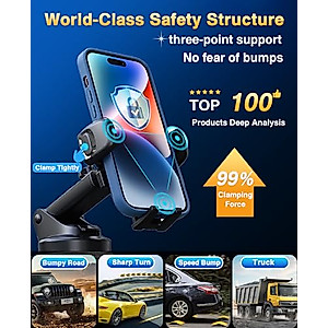 MEMOFO Phone Holders for Your Car【Military Grade Suction Ultra Strong Base】 Phone Mount for Car Windshield Dashboard Air Vent for iPhone, Samsung, Google, Nokia, Other Smartphones