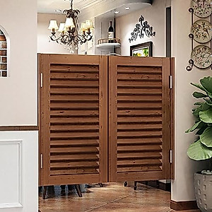 ZSPINJIA 24 28 32 36 40 43 48 52 56 60 Inch Premade Interior Swinging Doors Unpainted, Entry Fence Half Wide Half Waist Doors with Double Action Door Hinges Hardware (Size : W80xH80cm(3 1x31in))