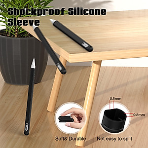 Laviitp 3 Pack Case for Apple Pencil Pro 2024 & 2nd Generation: Protective Cover Sleeve Accessories for iPencil 2nd Gen w/ 6 Nibs Cover Silicone Grip Skin for iPad Pencil, Black+Grey +Green