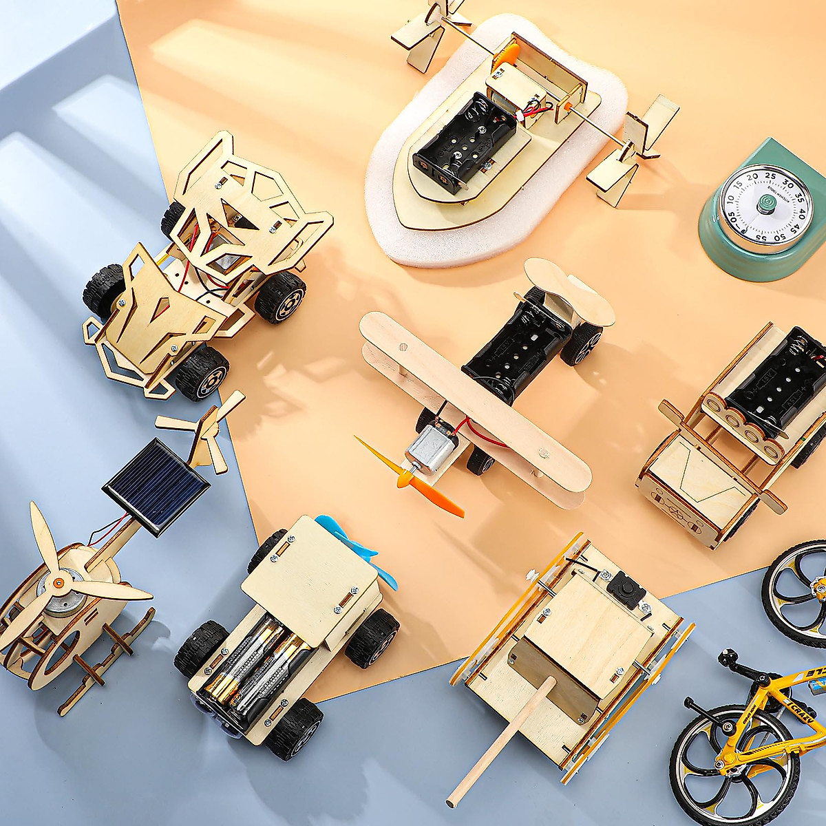 Chivao 7 in 1 STEM Kit Wood Projects for Kids to Build 3D Wooden STEM Building Kit Puzzles Mechanical Car Educational Science Models Kits Building Toys for Kids 8 9 10 11 12 Year Old