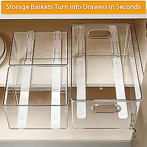 Summark 8 PCS Pull out Rail for Baskets or Bins.Storage and Organization Accessories for Cabinet,Shelves.DIY Drawer Organizers Slides