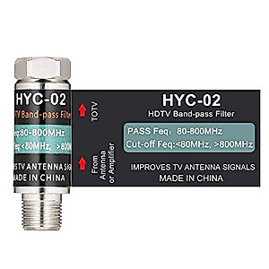 LTE Filter for TV Antenna - RF Interference Filter Improves Digital Antenna Amplifier - 4G Filter Reduce Interference from Cell Phones Towers