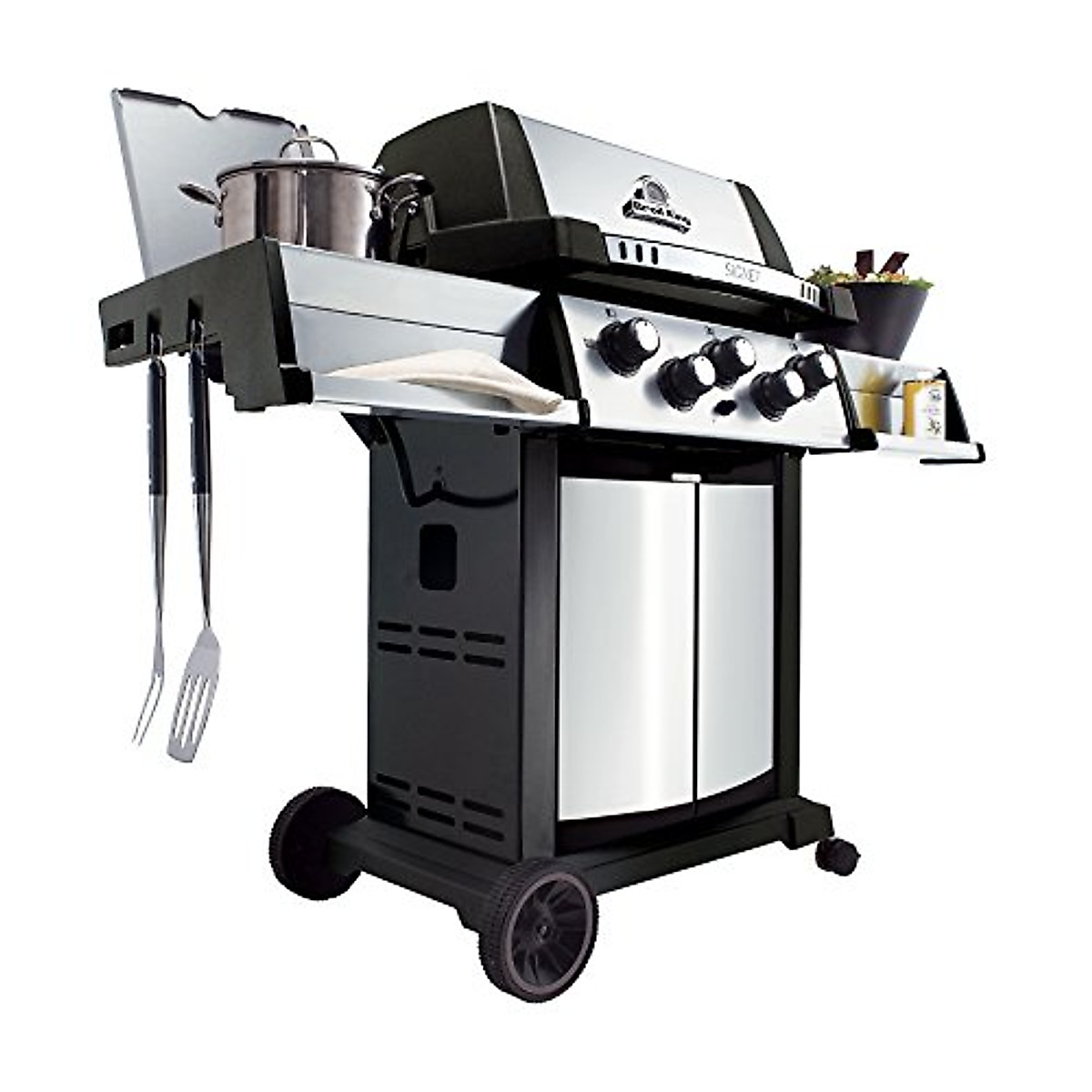 Broil King 986887 Signet 90 Natural Gas Grill with Side Burner and Rear Rotisserie