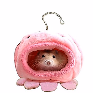Pet Hamster Warm Bed House Cusion Fleece Hut Hanging Cage Cute Toy Nest for Mini Small Animal Mice,Rat,Sugar Glider,Chinchilla,Dwraf Hamster,Gerbil