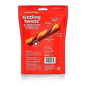 Hartz Oinkies Smoked Pig Skin Bacon Flavored Wrap Dog Treat Chews - 8 Pack