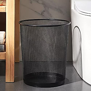 KUYYFDS Metal Waste Bin Mesh Trash Can Waste Paper Basket for Bedrooms Kitchens Bathrooms Office Paper Bins