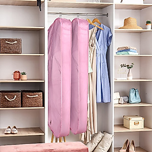 Limoomil Heavy Duty Waterproof Garment Bag for Travel, Tear Resistance Suit Bag for Women Travel for Suits, Tuxedos, Coats, Uniform. Pink, 42 inch…