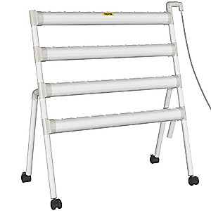 VEVOR Hydroponics Growing System, 36 Sites 4 Food-Grade PVC-U Pipes, 4 Layers Indoor Planting Kit with Water Pump, Timer, Nest Basket, Sponge for Fruits, Vegetables, Herb, White
