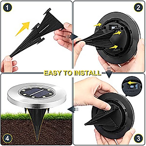 Solar Ground Lights, Yard Lights ，16Pack Solar Outdoor Lights, Outdoor Solar Disk Lights Waterproof LED in-Ground Lights, landscape lighting for Pathway, Yard, Deck, Lawn, Patio, Walkwaygarden decor
