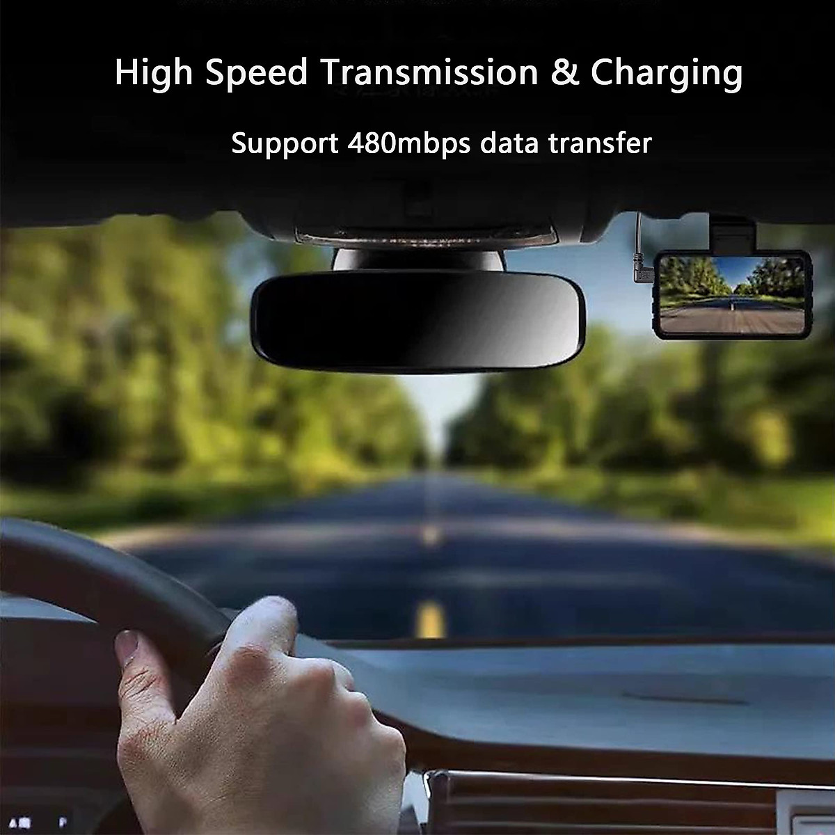 CERRXIAN 9.8FT 90 Degree Mini USB Cable, Angle Mini USB B Male to USB A 2.0 Male Data Sync and Charging Cable for Garmin Nuvi GPS,Canon,Dash Cam (3m, Black Down Angle)