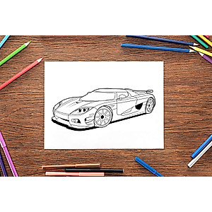 Dream Cars Coloring Book: A Collection of 40+ Cool Sports Cars, Supercars, and Classic Cars | Relaxation Coloring Pages for Kids, Adults, Boys, and Car Lovers