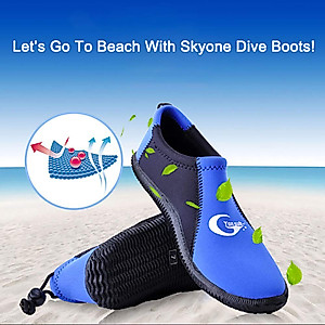 Dive Boots Neoprene Wetsuit Booties Scuba Diving Booties 3MM 5MM for Men Women, Fin Booties Quick-Dry Anti-Slip Water Sports Boots for Surfing Fishing Kayaking (3mm Grey, US Men’s 5 / US Women’s 6)