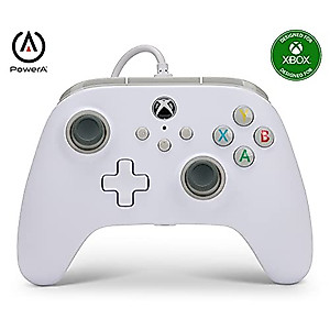 PowerA Wired Controller for Xbox Series X|S - White, gamepad, video game / gaming controller, works with Xbox One