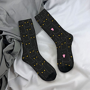 Mcewoel Black Socks for Women Girl Cat Socks for Adults Teenager Men Boys