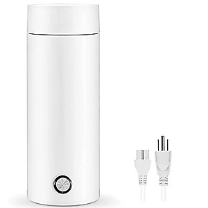400ml Portable Electric Kettle and Water Cup, Suitable for Milk, Coffee, Water and Tea, Stainless Steel Bottle, Automatic Shut off and Dry Protection Travel Kettle