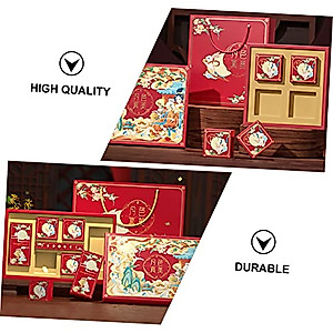 Abaodam 1 Set Moon Cake Box Dessert Containers Mini Paper Cups Mini Muffins Mooncake Packaging Box Christmas Muffin Boxes Bakery Wrapping Box Mid-autumn Festival Supply Moon Cake Case Gift