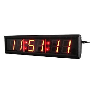 BestLED Large Wall Clock 2.3" High Character 6 Digits Red Color LED Digital Clock 12/24-Hour Display Real Time Clock Support Countdown/up Function in Hours Minutes Seconds