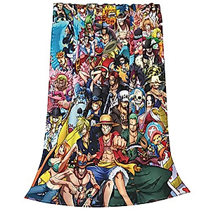 Japanese Anime Cartoon Straw Hat Pirates Throw Blanket Flannel Soft Cozy Warm Lightweight Blanket for Home Bedding Living Room Sofa Couch Bedroom Decor Bed Blanket 40X50