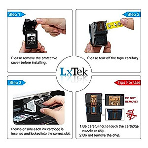 LxTek Remanufactured Ink Cartridge Replacement for HP 61XL 61 XL to Compatible with Envy 4500 5530 5535 5534, DeskJet 2540 1010 1000, OfficeJet 4630 2620 4635 Printer (High Yield, 2 Black)