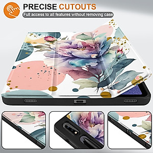 Yebiseven Case for Samsung Galaxy Tab S8 2022 & S7 2020, Shockproof Tablet Case for Samsung Tab S8/S7 11 inch with Auto Sleep/Wake & Trifold Stand & Soft TPU Back Cover, Peonies Flowers