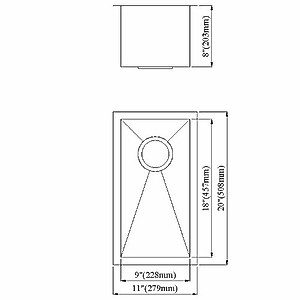 Dowell Undermount Single Bowl 16 Gauge Kitchen Stainless Steel Sinks Handcrafted Series (6002 1120)
