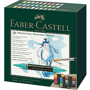 Faber-Castell Art/Graphic 160330 Faber-Castell Albrecht Durer Artists’ Watercolor Markers – 30 Assorted Colors – Multipurpose Art Markers