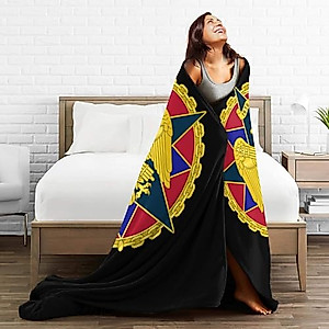 moremohome Anti Pilling National Guard Bureau Organizational Badge Throw Blanket 60"x50" Inches Soft and Comfortable Flannel Throw Blankets