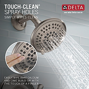 Delta Faucet Lahara 14 Series Single-Function Shower Faucet Set, 5-Spray Shower Head, Shower Handle, Brushed Nickel Shower Faucet, Delta Shower Trim Kit, Stainless T14238-SS (Valve Not Included)