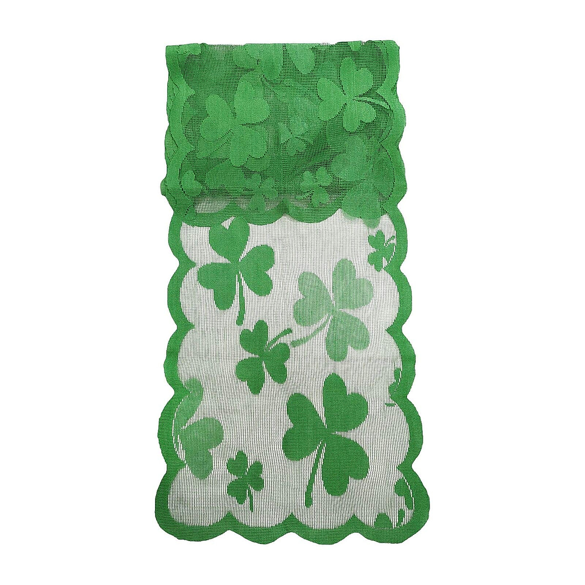 Vedran St Patricks Day Table Runner Decoration, Lace Embroidery Table Runners with Green Irish Shamrock 71 x 13 Inch for St Patricks Day Holiday and Spring Decorations