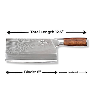 8 Inch Cleaver Knife - Ideal For Meat Cutting And Vegetable Chopping - Perfect Chinese Clever Kitchen Knife For Home & Professional Chefs - Durable And Multi-purpose Cleavers - Butcher Cleaver Knife