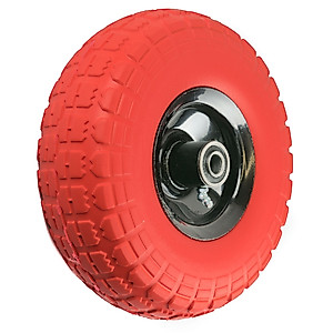 NK WFFOR10 Heavy Duty Solid Rubber Flat Free Tubeless Hand Truck/Utility Tire Wheel, 4.10/3.50-4" Tire